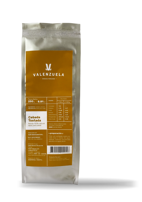 Cebada Tostada – 250gr – Café Valenzuela